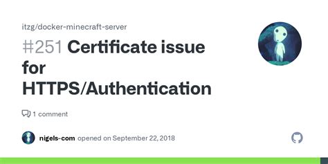 Certificate Issue For Authentication · Issue 251 · Itzg Docker Minecraft Server · Github