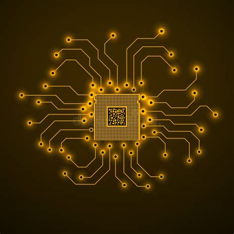 Cpu Microprocessor Microchip Stock Vector Illustration Of Creative