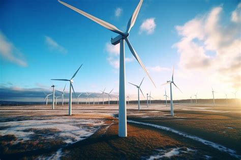 Premium Photo Photo Of Wind Farm Or Wind Park With High Wind Turbines For Generation