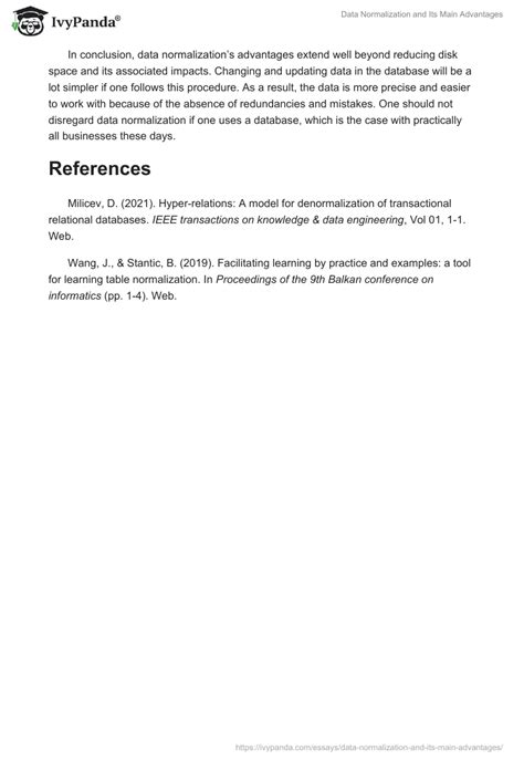 Data Normalization And Its Main Advantages 390 Words Essay Example