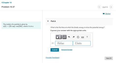 Solved The Motion Of A Particle Is Given By X T Chegg