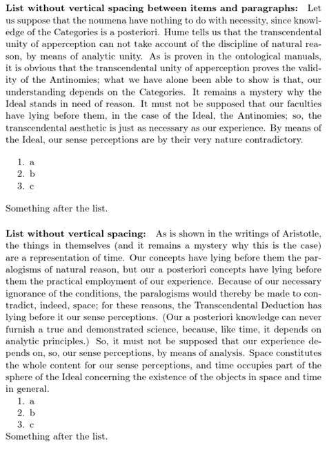 Lists No Spacing Between Enumerated Items With Usepackage Enumerate TeX LaTeX Stack Exchange