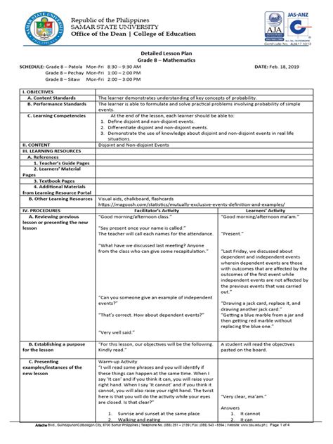 Disjoint And Nondisjoint Events Pdf Learning Cognition
