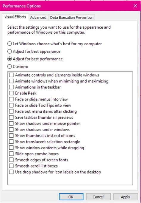 Performance Options Windows 10 20 Tips And Tricks To Increase Pc