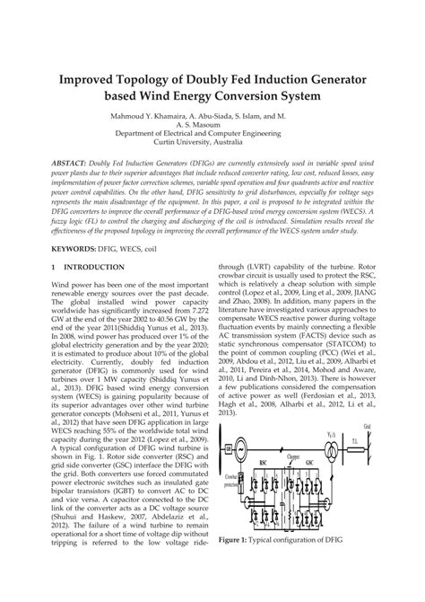 pdf dfig based wecs fault ride through complying with australian grid