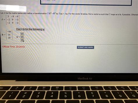 Solved Ques Ints Let A Be The Matrix Below And Define A Chegg Com