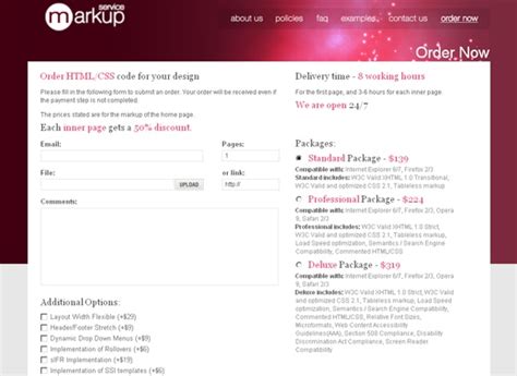psd to xhtml slicing service