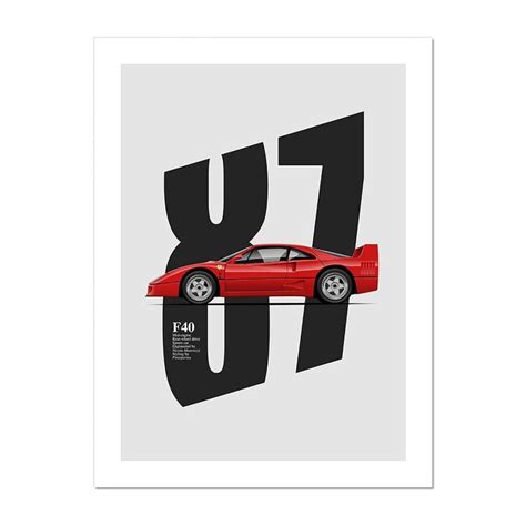 Ferrari F Car Art Poster