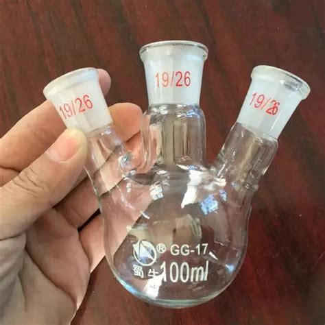 100ml 3 목 둥근 바닥 베벨 연결 유리 플라스크 실험실 비등 플라스크 3 목 실험실 유리 제품boiling Flaskglass Flaskround Glass