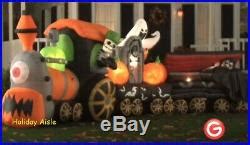 17′ Gemmy Animated Halloween Train Airblown Yard Inflatable Coffin