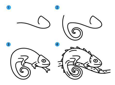 Как нарисовать хамелеона для детей рисуем хамелеончиков поэтапно легко и просто карандашом и
