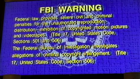 Fbiinterpol Warning Screens 1997 2003 Youtube