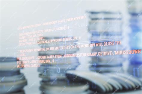 premium photo double exposure of abstract programming language