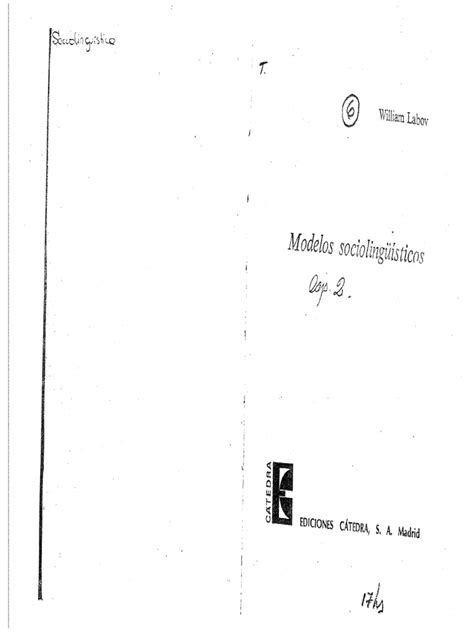 Labov Modelos Sociolingüísticos Cap 2 Pdf
