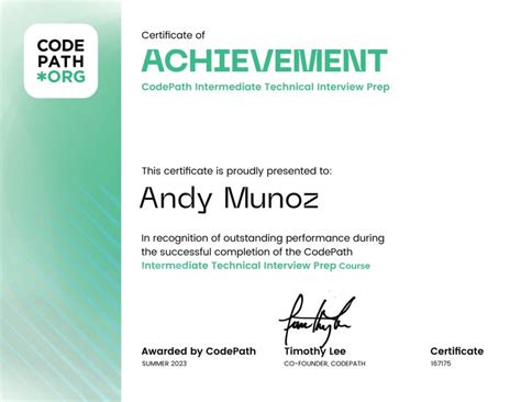 I Am Thrilled To Share That Ive Successfully Completed The Technical Interview Prep Course At