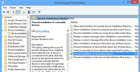how to prevent users from installing removable devices in windows