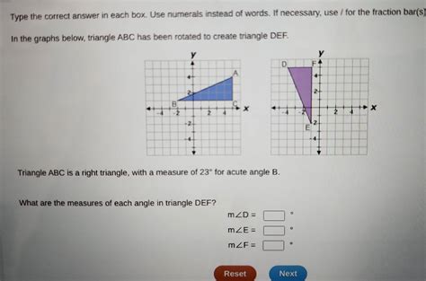 solved type the correct answer in each box use numerals instead of