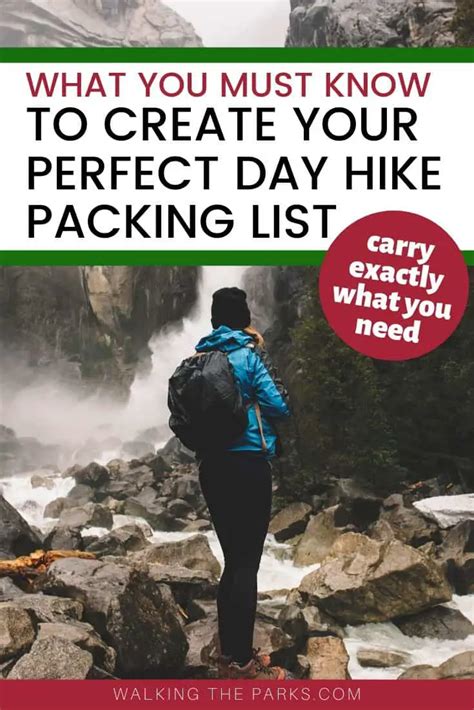 Packing List For Day Hike Walking The Parks