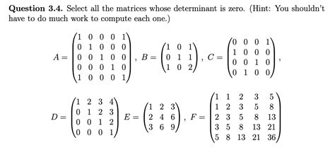 solved question 3 4 select all the matrices whose