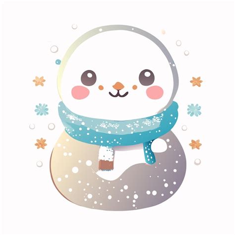 수채화 겨울 눈이 내리는 곰 크리스마스 캐릭터 컬렉션 프리미엄 Ai 생성 벡터
