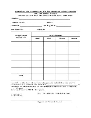 Fillable Online Worksheet For Documenting Moe For Nonpoint Source