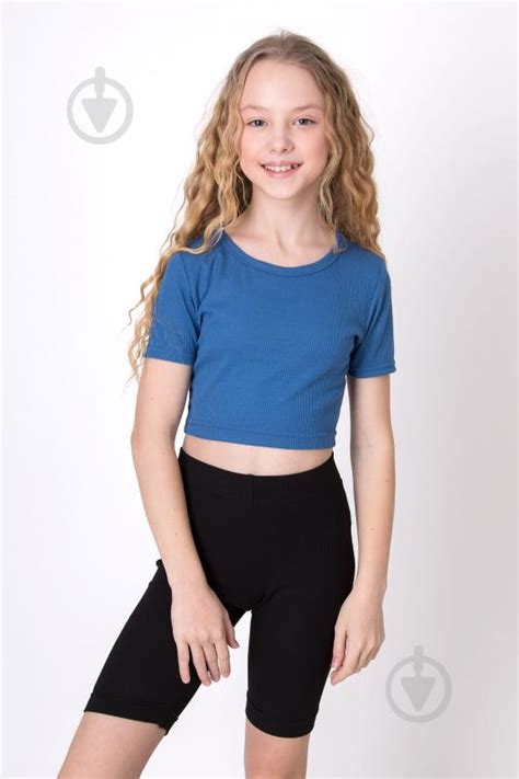 ᐉ Кроп топ для дівчаток Mevis р 140 синій 5109 • Краща ціна в Києві