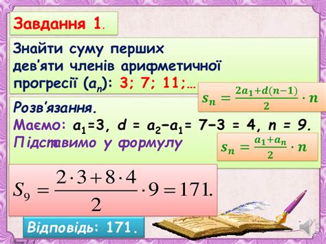 Урок Презентація Сума N перших членів арифметичної прогресії