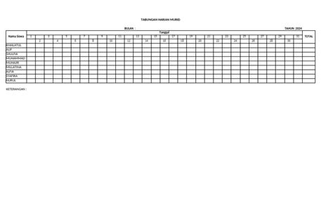 Format Tabungan Harian Siswa Pdf