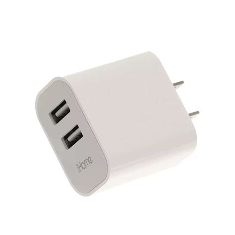 Ihome Dual Port Usb Wall Charger White Shop Phone Chargers At H E B