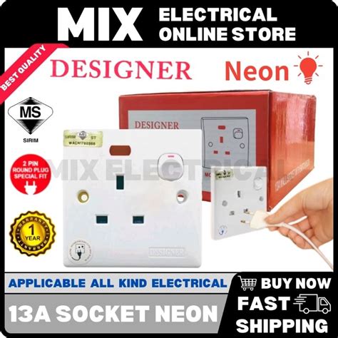 SIRIM Designer A Switch Socket With Neon Sirim A Plug Socket Switch Socket Outlet Wall