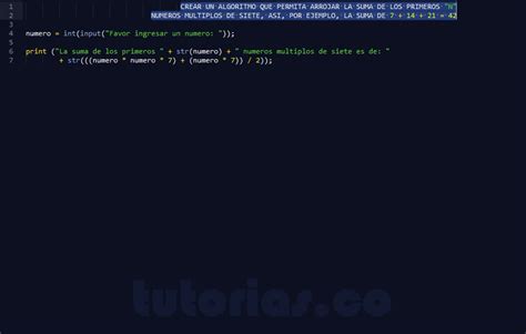 Operadores Python Suma De Numeros Multiplos De Siete Tutorias Co