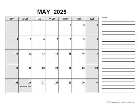 May 2025 Calendar Printable Pdf King Printables