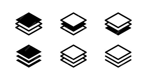 Premium Vector Layer Icon Set Stack Of Paper Vector Illustration