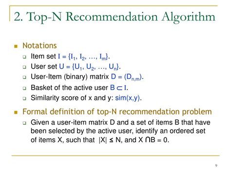 ppt top n recommendation algorithm based on item graph powerpoint