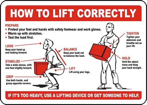 How To Lift Correctly Instruction Sign Get 10 Off Now Lifting