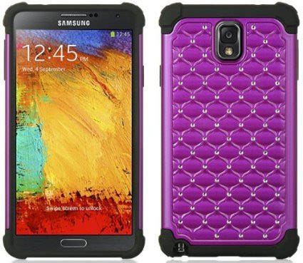 Galaxy Note Edge Case Crystal Rhinestone Studded Hybrid Dual Layer Shock Resistant Case For
