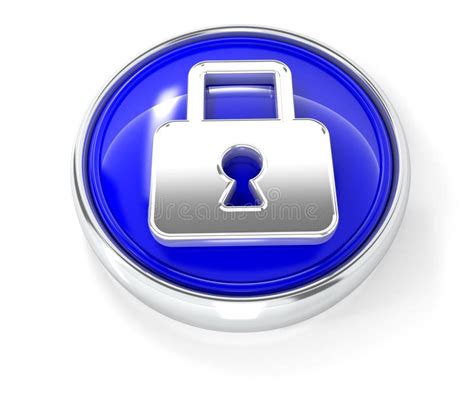 Lock Icon On Glossy Blue Round Button Stock Illustration Illustration Of Colorful Color