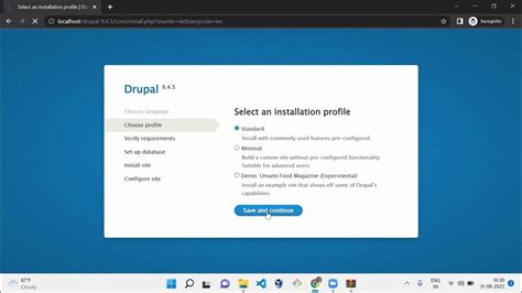 how to install drupal 9 d4drupal youtube