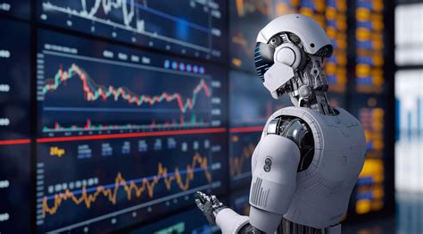 3d Rendering Of A Humanoid Robot Analyzing A Stock Market Chart With Trading Charts Premium Ai