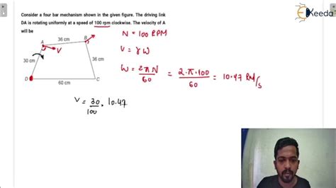Practice Question On Angular Velocity Theorem 5 Velocity And Acceleration Analysis Gate
