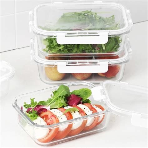 클린 내열유리 반찬통 밀폐용기 2p세트 직사각 1500ml Shop