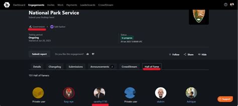 Halloffame Bugbounty Cybersecurity Motivation Usgovernment Nationalparkservice Bugcrowd