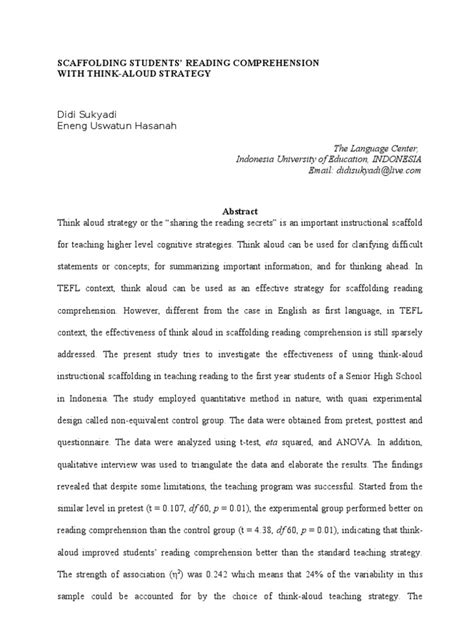 Scaffolding And Reading Comprehension Pdf Reading Comprehension