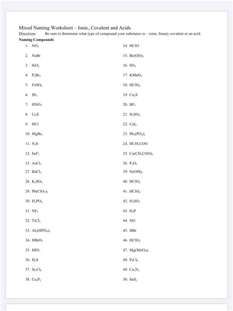 Free Naming Ionic And Covalent Compounds Worksheet Download Free