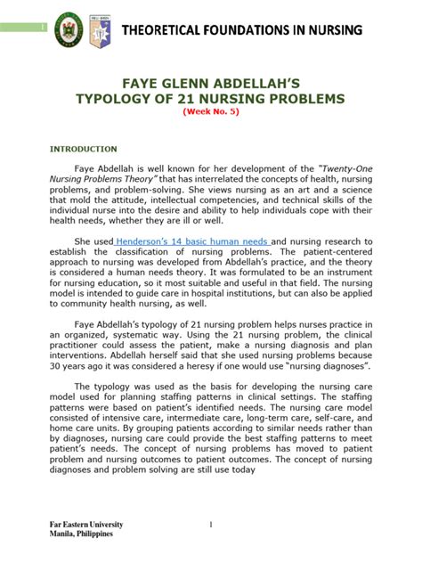5 2 Faye Glenn Abdellah Download Free Pdf Nursing Theory