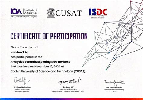 Analytics Datascience Professionaldevelopment Cusat Isdc