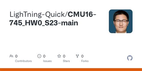github lightning quick cmu16 745 hw0 s23 main