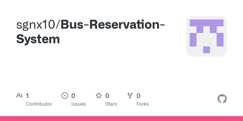 github sgnx10 bus reservation system