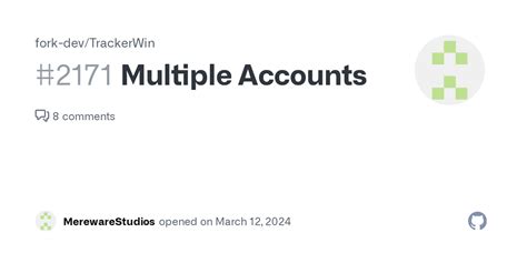 Multiple Accounts Issue Fork Dev TrackerWin GitHub