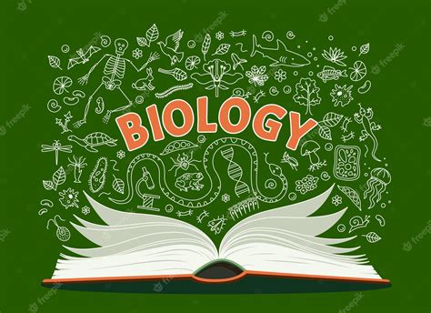 Учебник биологии школьный учебник и символы анатомии | Премиум векторы